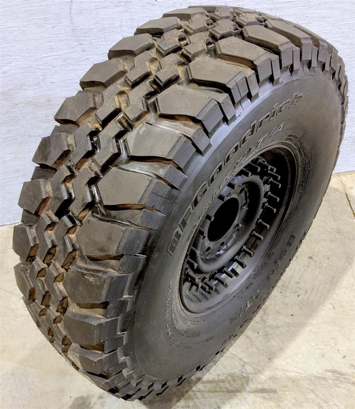 BF Goodrich Baja T/A 37X12.50R16.5LT Radial Tire Mounted on 24 Bolt Rim 100% Tread HMMWV
